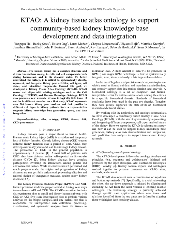 (PDF) KTAO: A Kidney Tissue Atlas Ontology to Support Community-Based ...