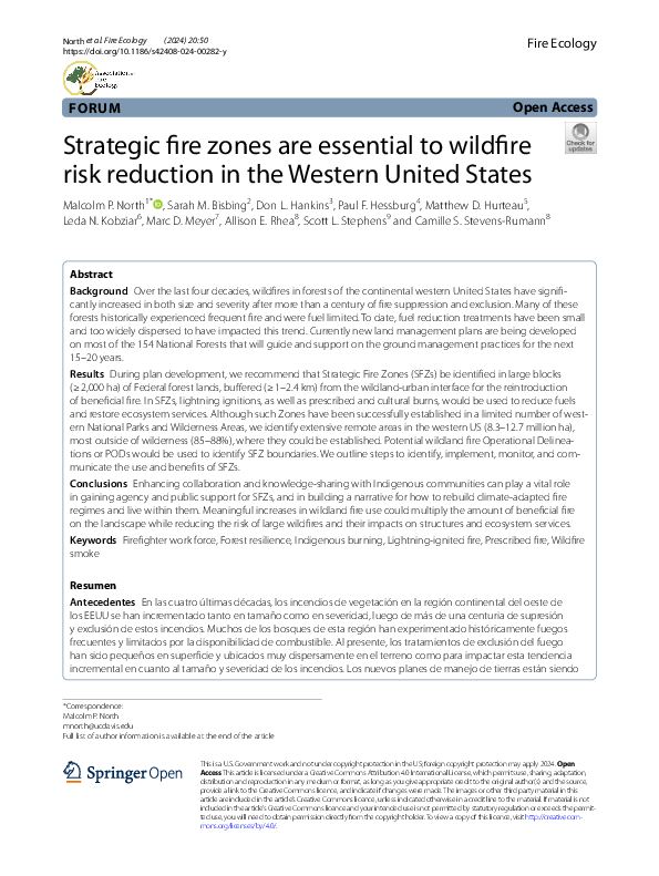 (PDF) Strategic fire zones are essential to wildfire risk reduction in ...