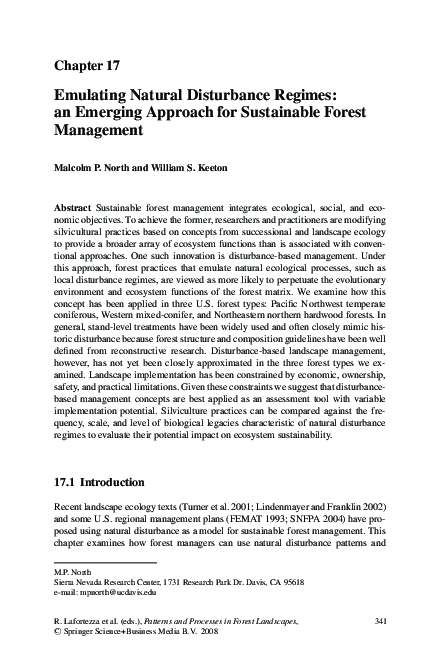 (PDF) Emulating Natural Disturbance Regimes: an Emerging Approach for ...