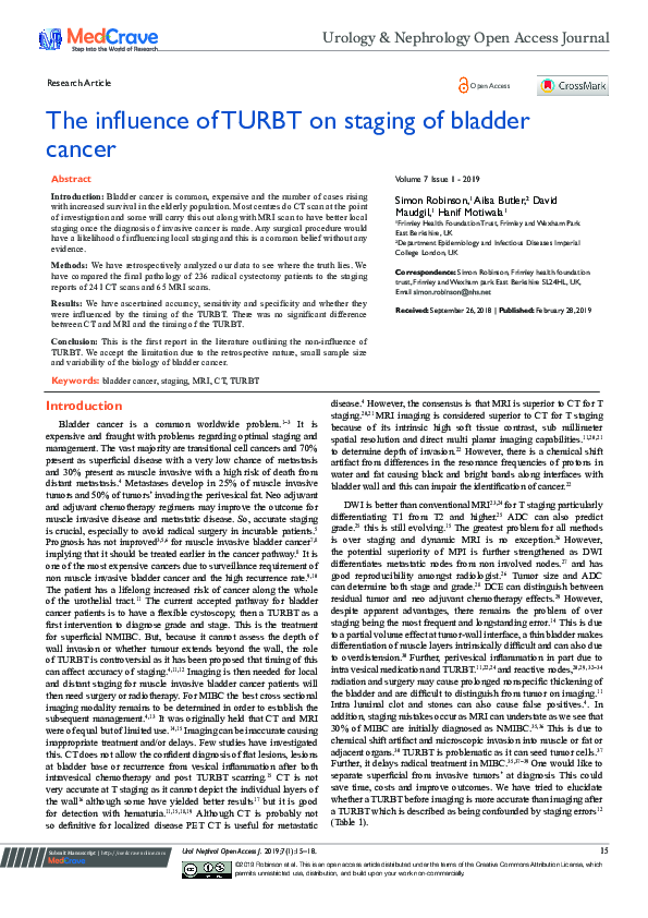 (PDF) The influence of TURBT on staging of bladder cancer