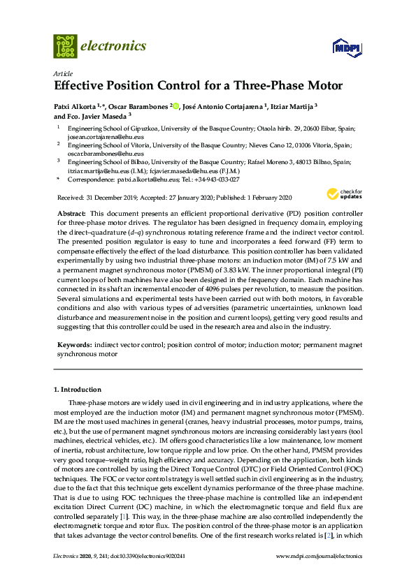 (PDF) Effective Position Control for a Three-Phase Motor