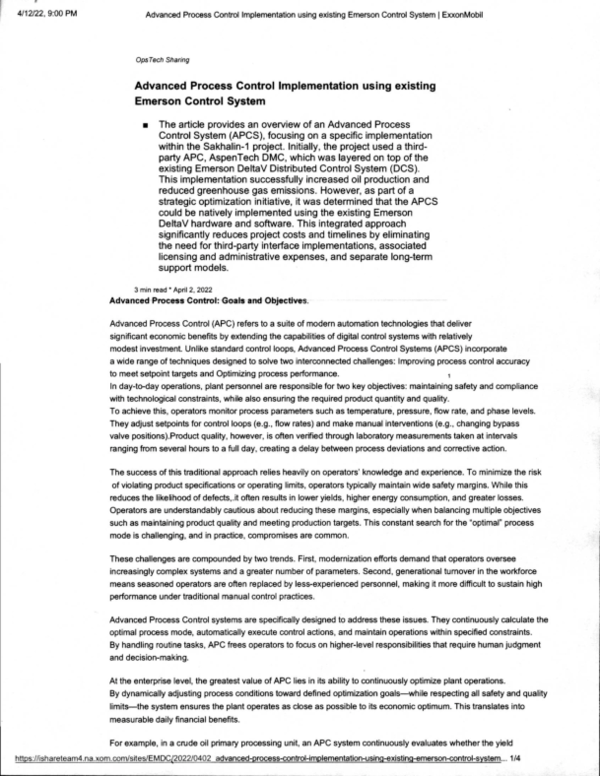 (PDF) Advanced Process Control Implementation using existing Emerson ...