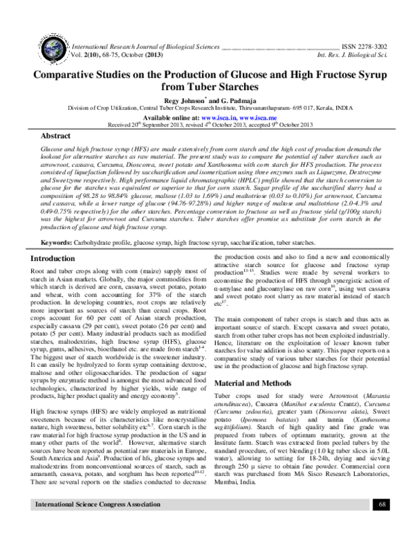 (PDF) Comparative Studies on the Production of Glucose and High ...