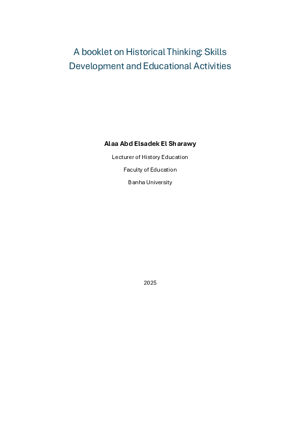 (PDF) A booklet on Historical Thinking: Skills Development and ...