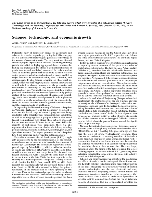 (PDF) Science, technology, and economic growth