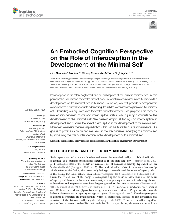 (PDF) An Embodied Cognition Perspective on the Role of Interoception in ...