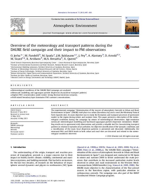 (PDF) Overview of the meteorology and transport patterns during the ...