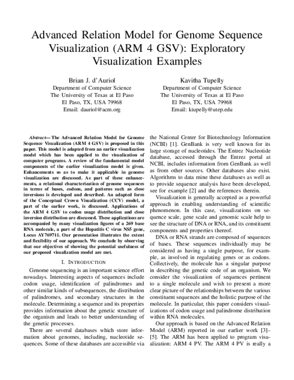 (PDF) Advanced Relation Model for Genome Sequence Visualization (ARM 4 ...