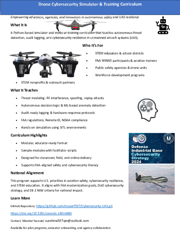 (PDF) Drone Cybersecurity Simulator & Training Curriculum