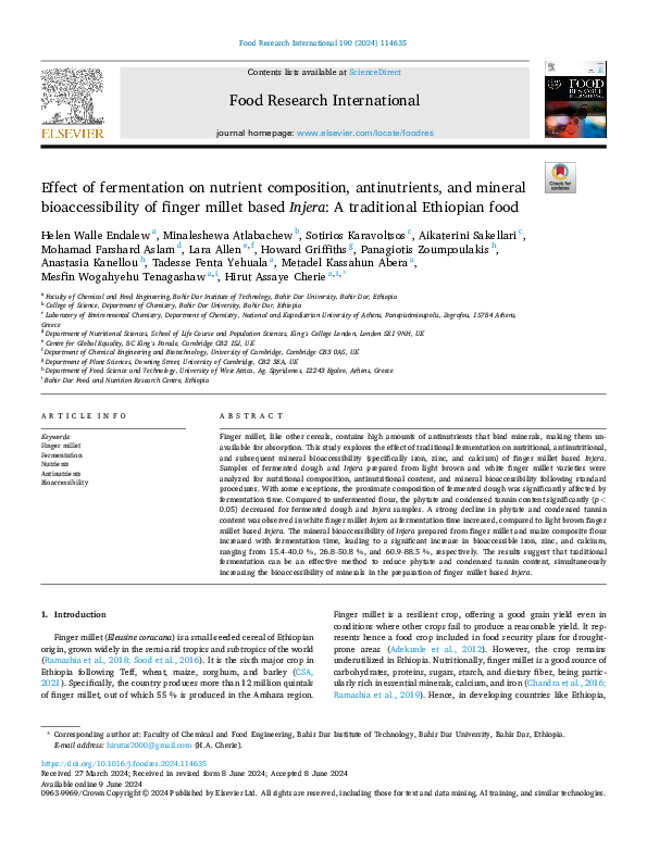 (PDF) Effect of fermentation on nutrient composition, antinutrients ...