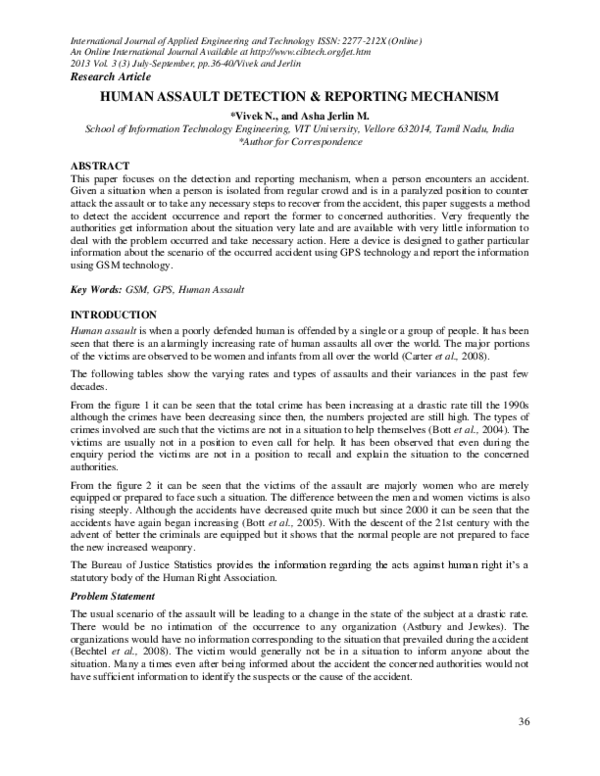 (PDF) Human Assault Detection & Reporting Mechanism