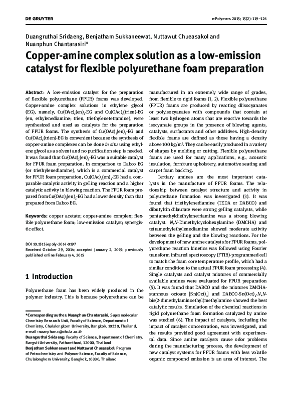 (PDF) Copper-amine complex solution as a low-emission catalyst for ...