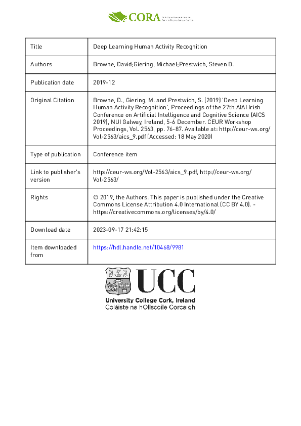 (PDF) Deep Learning Human Activity Recognition