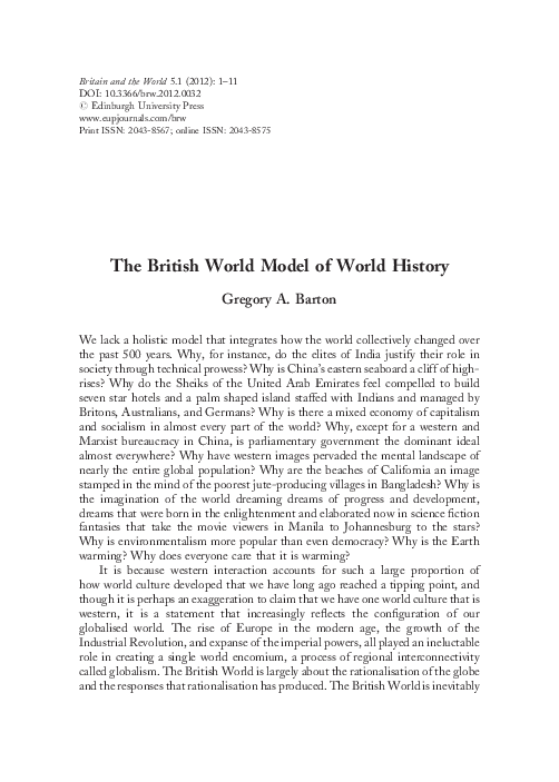 (PDF) The British Model of World History