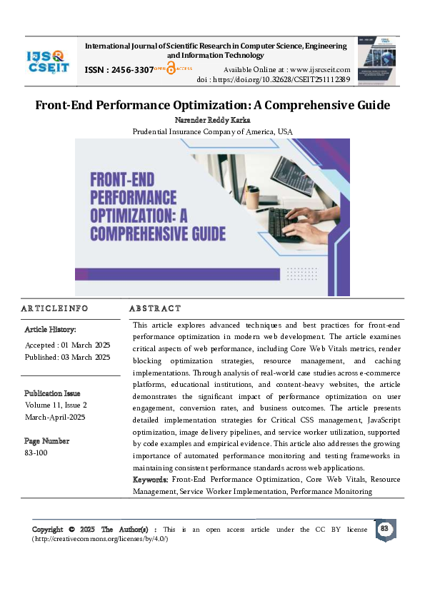 (PDF) Front-End Performance Optimization: A Comprehensive Guide
