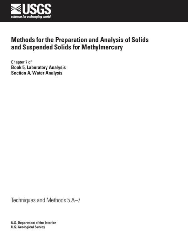(PDF) Methods for the preparation and analysis of solids and suspended ...