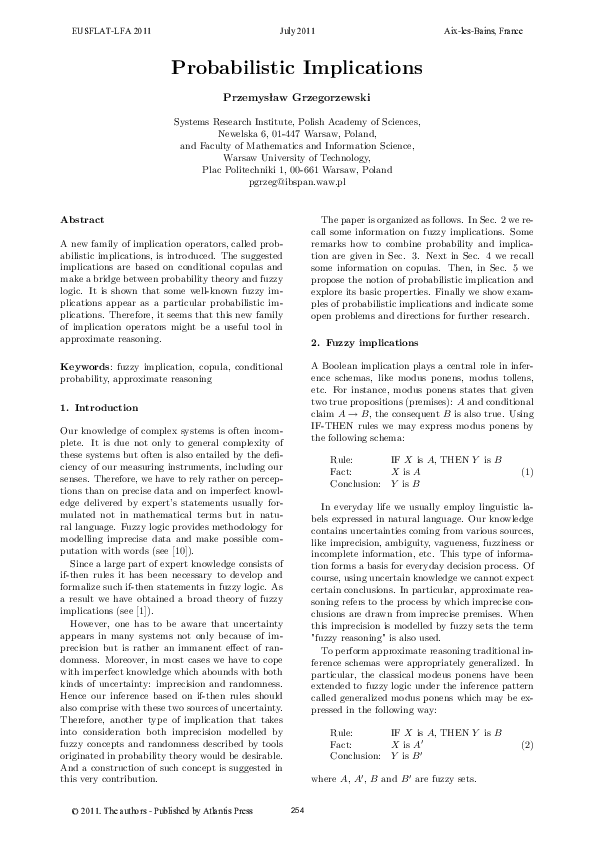 (PDF) Probabilistic Implications