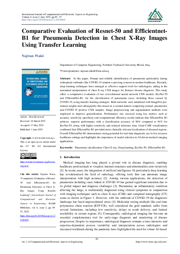 (PDF) Comparative Evaluation of Resnet-50 and Efficientnet-B1 for ...