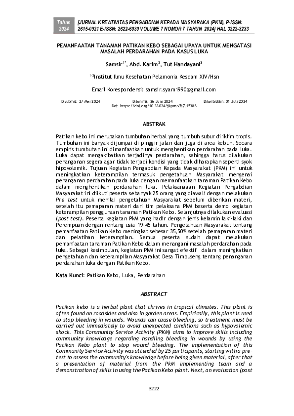 (PDF) Pemanfaatan Tanaman Patikan Kebo sebagai Upaya Untuk Mengatasi ...