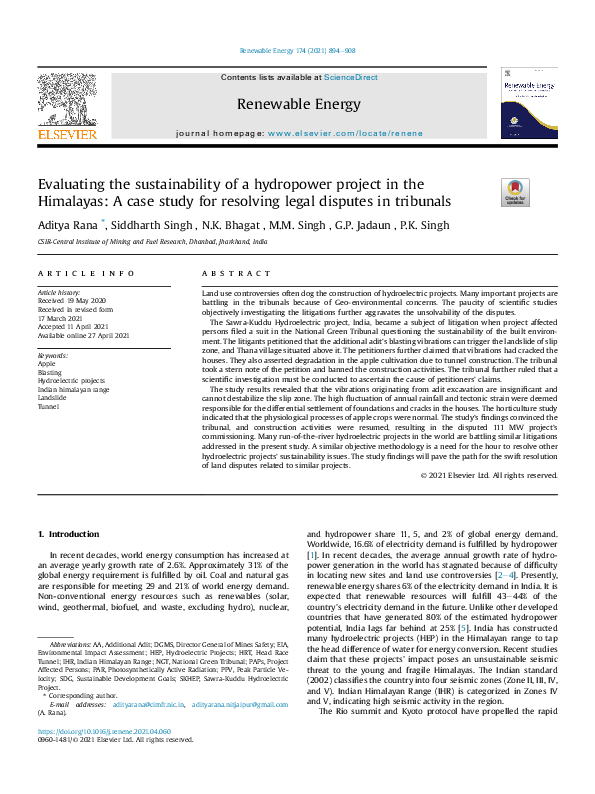 (PDF) Evaluating the sustainability of a hydropower project in the ...