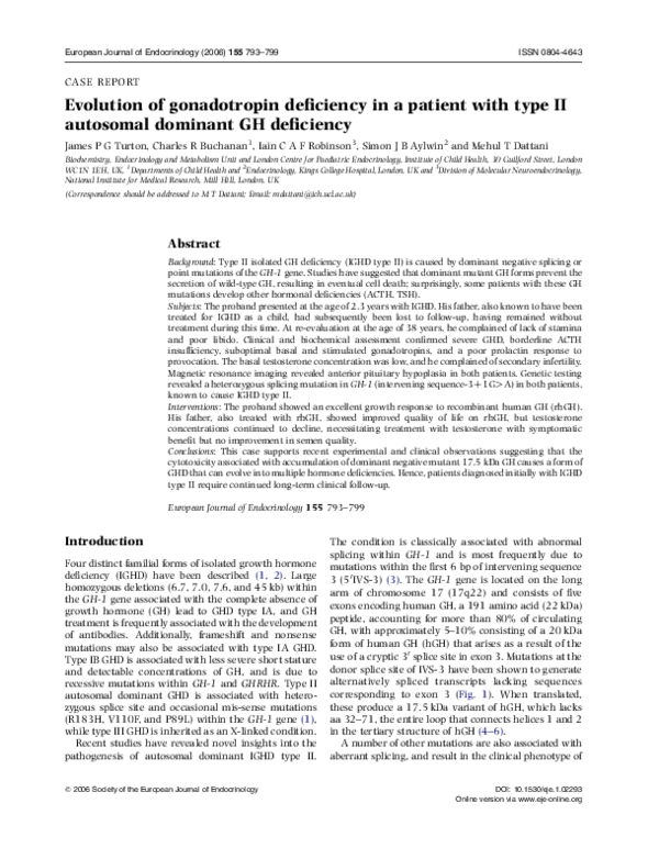 (PDF) Evolution of gonadotropin deficiency in a patient with type II ...