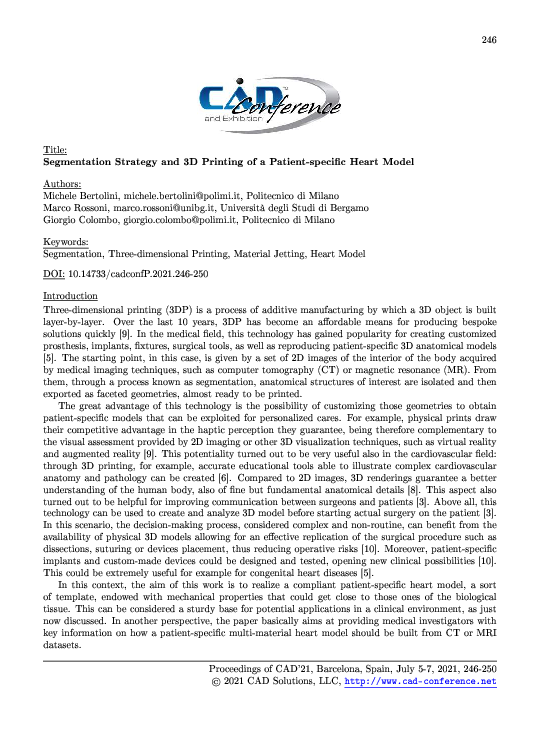 (PDF) Segmentation Strategy and 3D Printing of a Patient-specific Heart ...