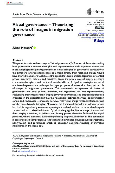 (PDF) Visual governance -Theorizing the role of images in migration ...