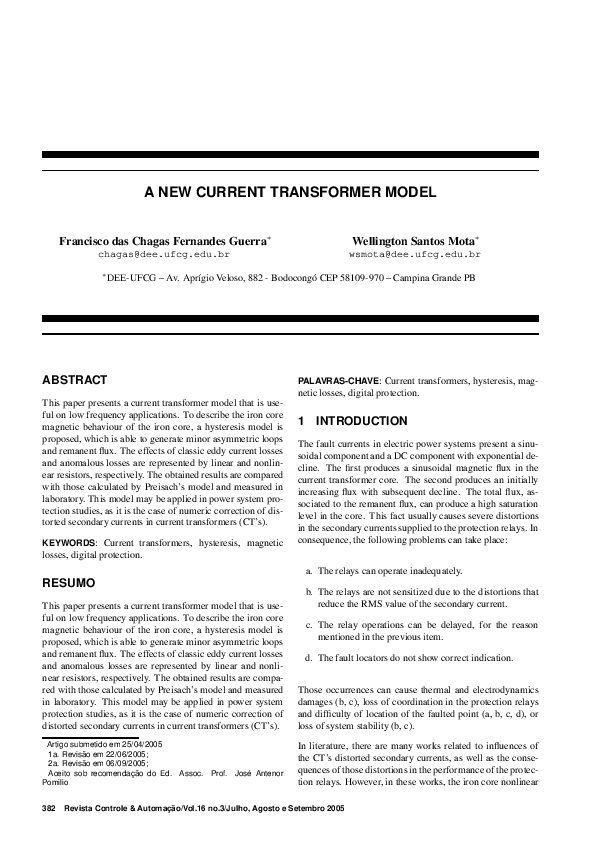 (PDF) A new current transformer model