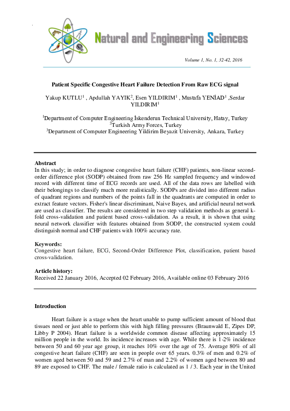(PDF) Patient Specific Congestive Heart Failure Detection From Raw ECG ...