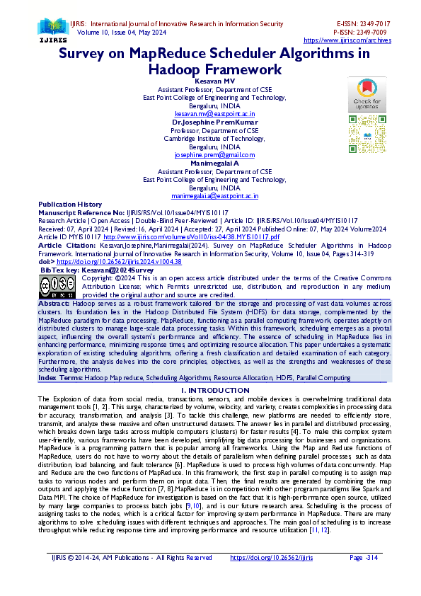 (PDF) Survey on MapReduce Scheduler Algorithms in Hadoop Framework
