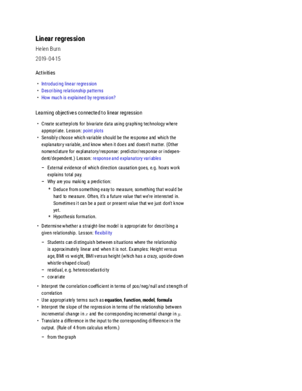 (PDF) Linear Regression