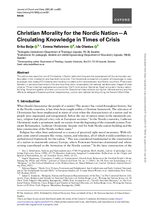 (PDF) Christian Morality for the Nordic Nation-A Circulating Knowledge ...