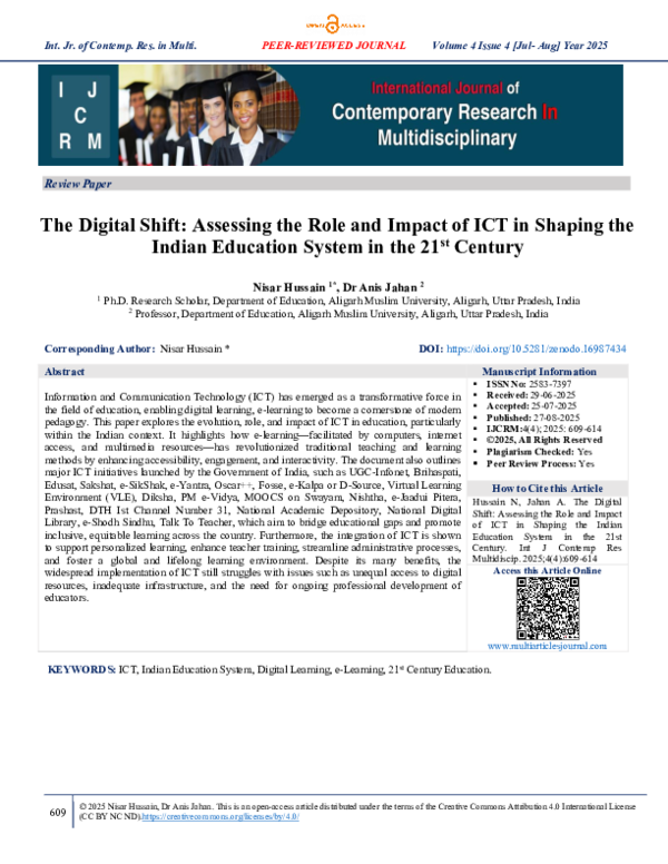 (PDF) The Digital Shift: Assessing the Role and Impact of ICT in ...
