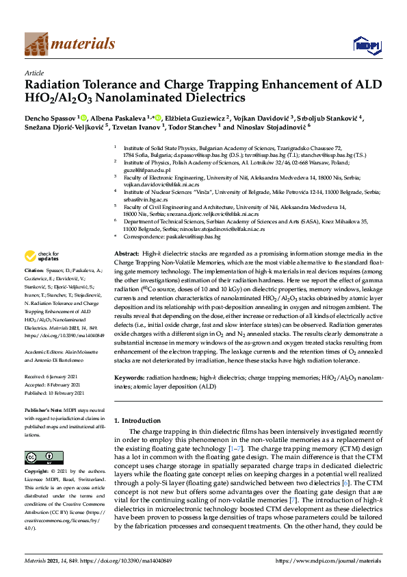 (PDF) Radiation Tolerance and Charge Trapping Enhancement of ALD HfO2 ...