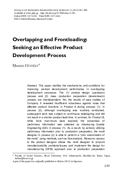 (PDF) Overlapping and Frontloading