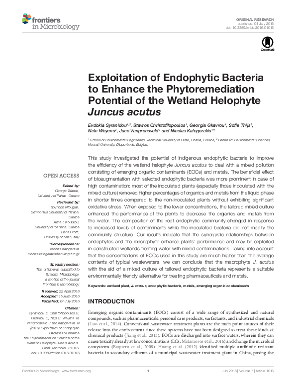 (PDF) Exploitation of Endophytic Bacteria to Enhance the ...