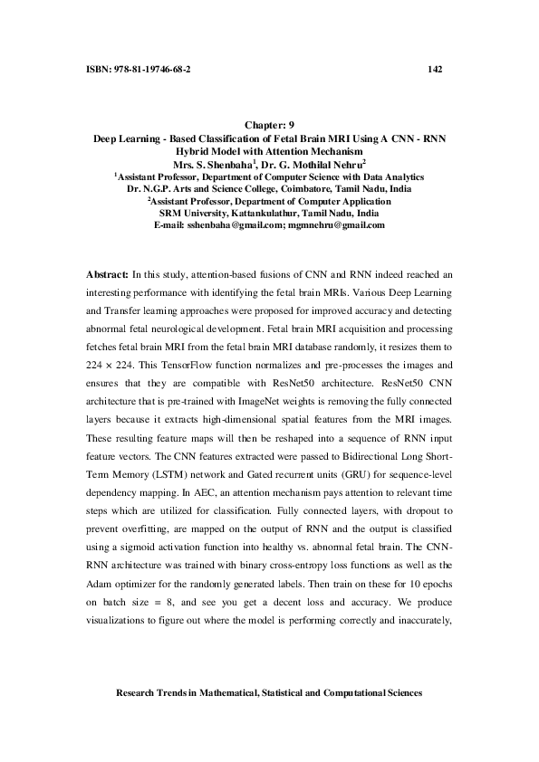 (PDF) Deep Learning -Based Classification of Fetal Brain MRI Using A CNN -RNN Hybrid Model with ...