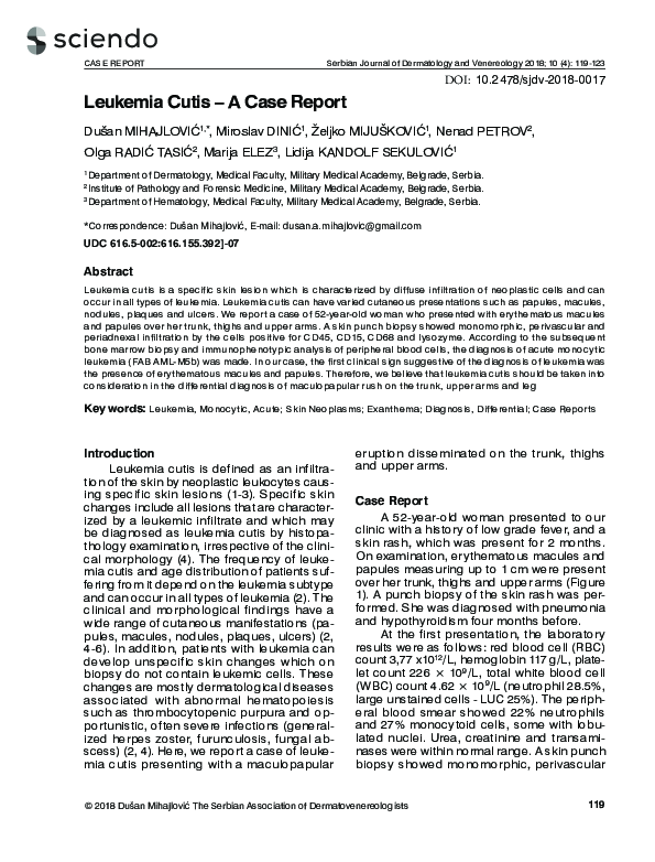 (PDF) Leukemia Cutis – A Case Report