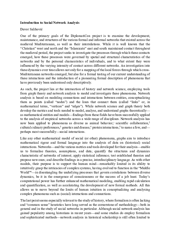 (PDF) Introduction to Social Network Analysis