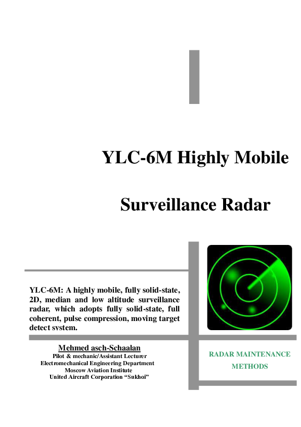 (PDF) YLC-6M Highly Mobile Surveillance Radar: Radar Maintenance Methods