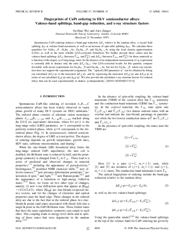 (PDF) Fingerprints of CuPt ordering in III-V semiconductor alloys ...