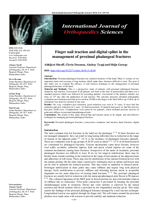 (PDF) Finger nail traction and digital splint in the management of ...