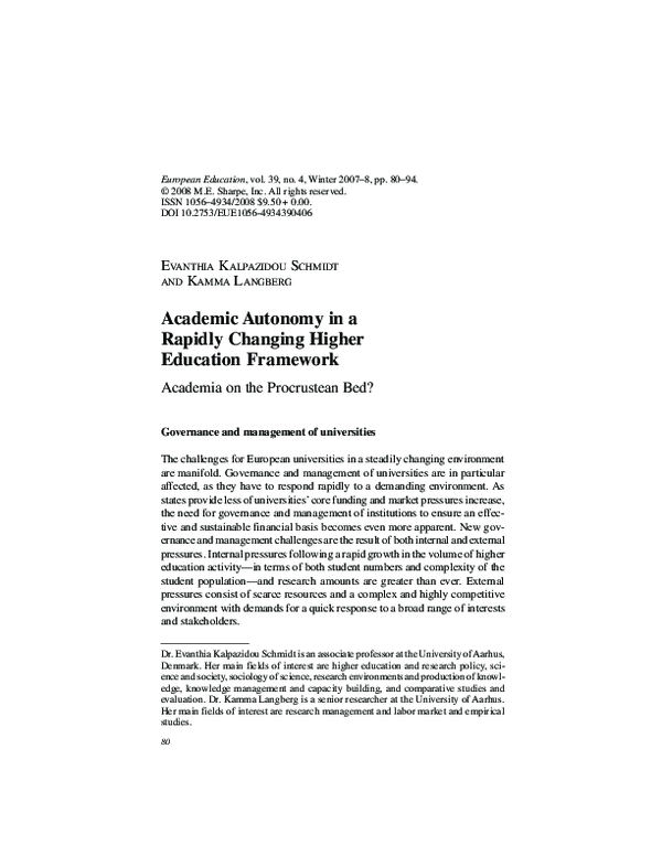 (PDF) Academic Autonomy in a Rapidly Changing Higher Education ...