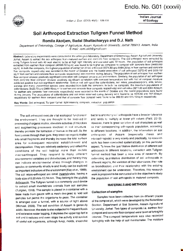 (PDF) Soil Arthropod Extraction Tullgren Funnel Method