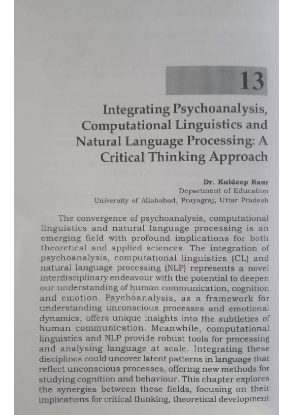 (PDF) Integrating Psychoanalysis, Computational Linguistics and Natural Language Processing A ...