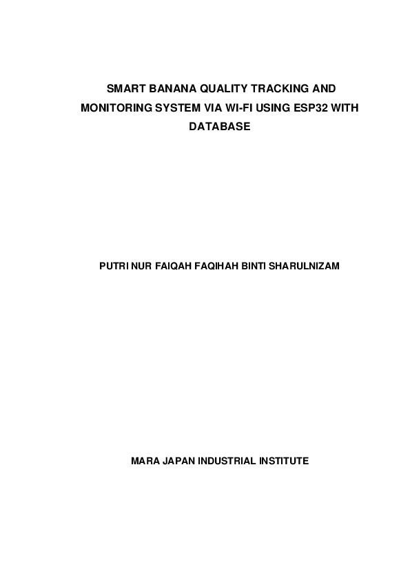 (PDF) SMART BANANA QUALITY TRACKING AND MONITORING SYSTEM VIA WI-FI ...