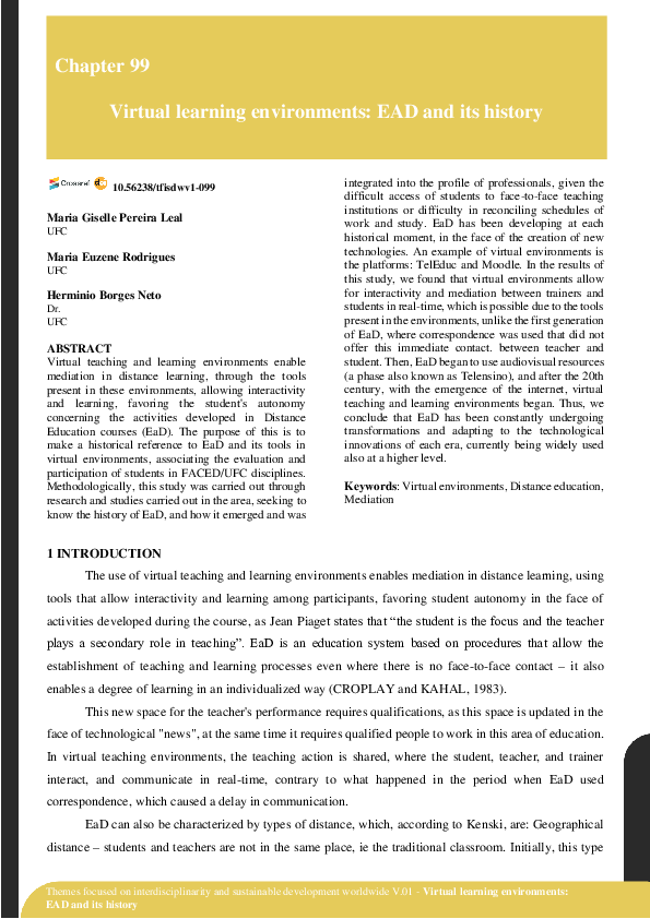 (PDF) Virtual learning environments: EAD and its history