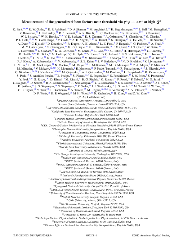 (PDF) Measurement of the generalized form factors near threshold via γ ...
