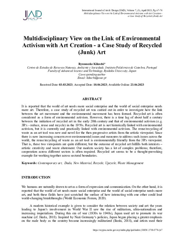 (PDF) Multidisciplinary View on the Link of Environmental Activism with ...