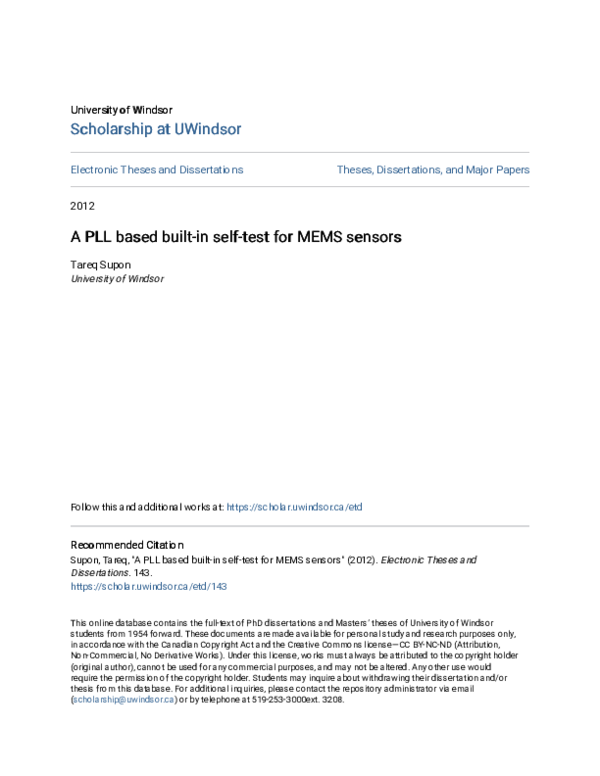 (PDF) A PLL based built-in self-test for MEMS sensors